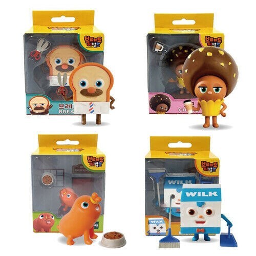 [Bread Barbershop] Main Character 4 Set Figures Toy - Bread Sausage ...