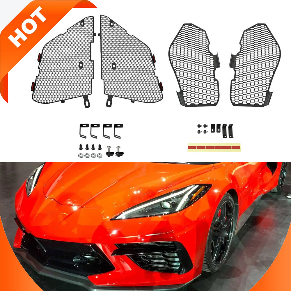 4pcs For Corvette C8 Front Grill Radiator Guards+Side Intake Mesh ...