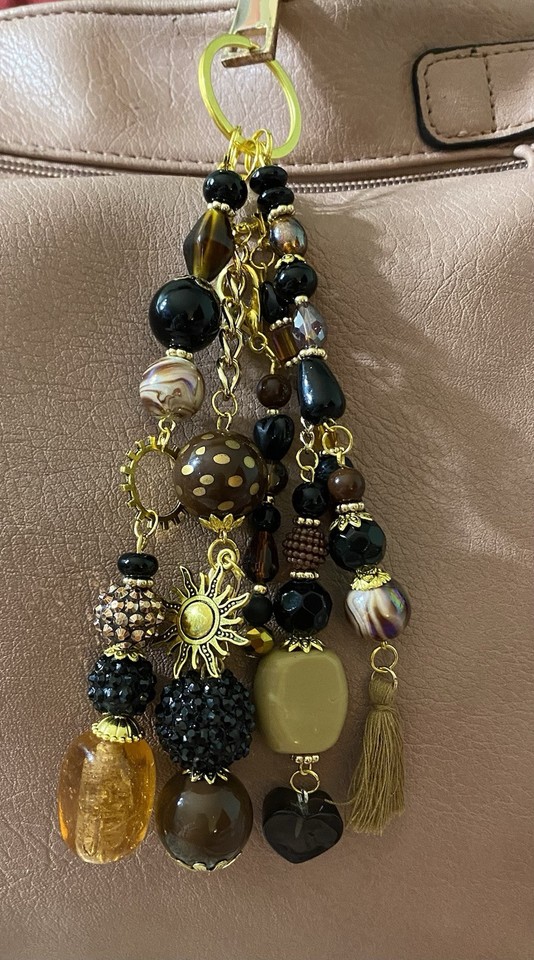 UNIQUE Handbag jewelry For designer bag Charm purse Keychain BLACK ...