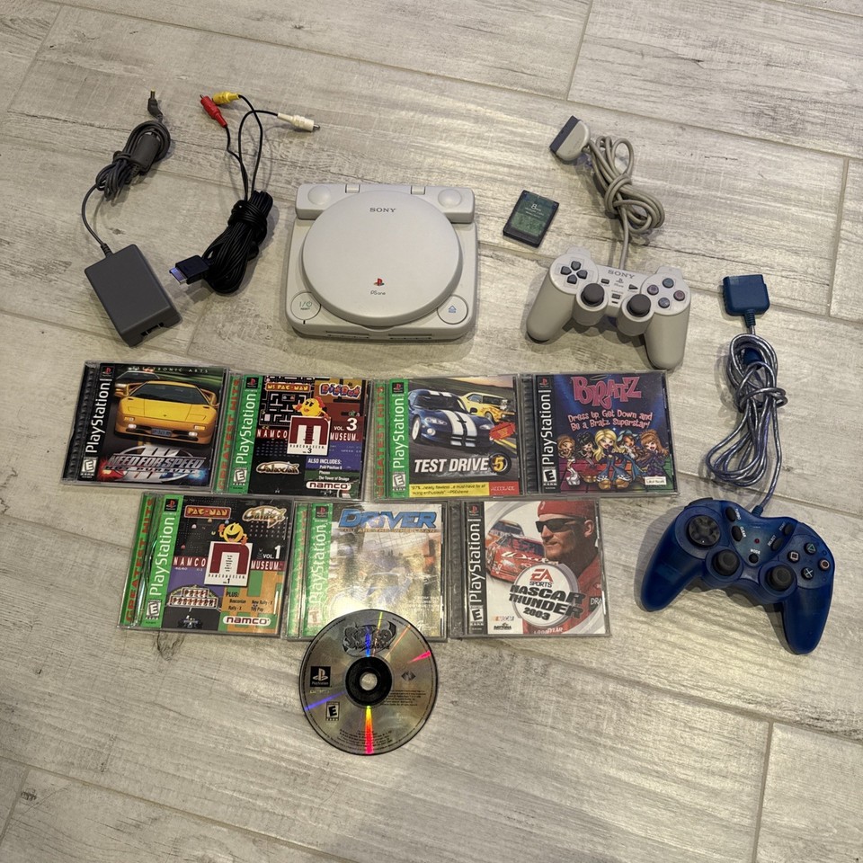 Sony PlayStation PS One PS1 w/LCD Screen Combo Game Console Game Bundle ...