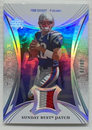 2007 Upper Deck Trilogu Tom Brady Sunday Best Game Used Patch Relic #6/ ...