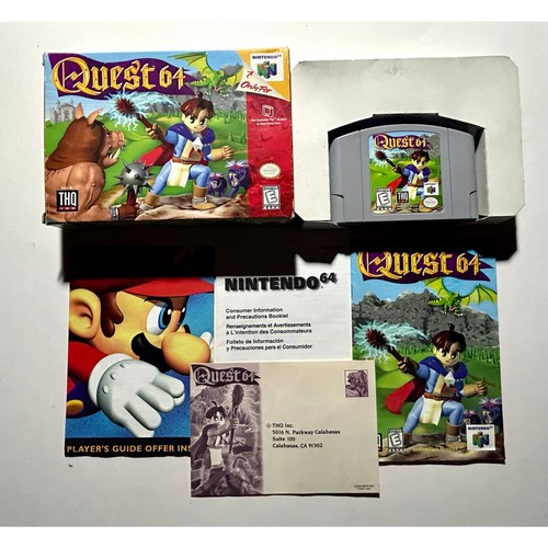 Quest 64 (Super Nintendo SNES) Works Complete CIB Authentic Nice Shape ...
