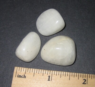 3 RARE TUMBLED POLISHED 0.75"- 1" CRYOLITE STONE MINERALS GREENLAND 33 ...
