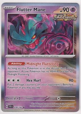 Pokémon TCG: Flutter Mane - 78/162 - Holo Rare - Temporal Forces - NM ...