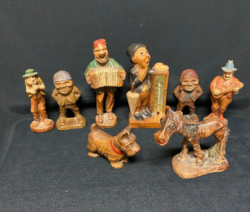 Vintage Syroco Wood Resin 1940's Folk Art Figures-Lot of 8-Scottie ...