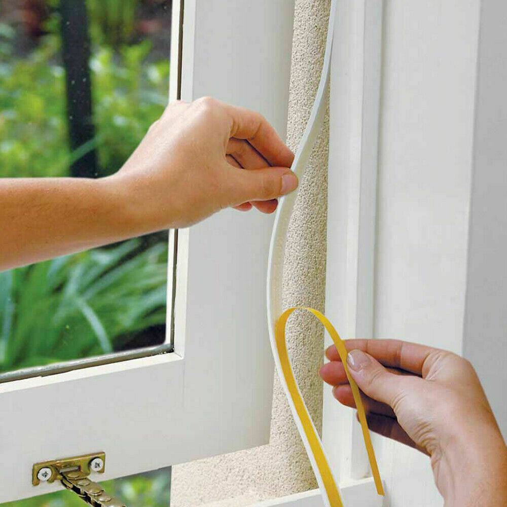 🔥9M Foam Draught Excluder Weather Seal Strip Tape Door Window Draft ...