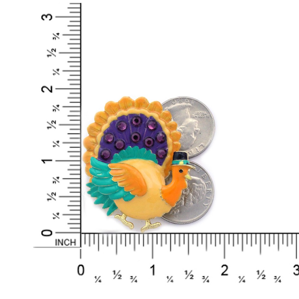 Turkey Brooch Pin Necklace Pendant Thanksgiving Halloween Fall Jewelry ...