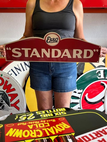 Vintage Old Style Sign Esso Standard Gasoline NOT Porcelain Made in USA ...