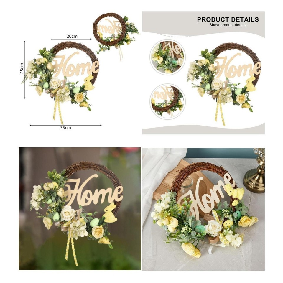 Spring Decor Enhancement with Easter Wreath Featuring Bunny Eggs and ...