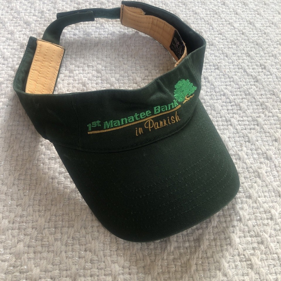 1st Manatee Bank in Parrish Green Strapback Visor Cotton Hat Cap ...