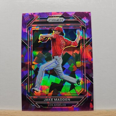 2023 Panini Prizm Baseball Jake Madden base PURPLE CRACKED ICE Prizm SP ...