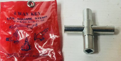 4way Multifunctional Utility Key Plumbing Square Wrench 1/4” 9/32” 5/16 ...