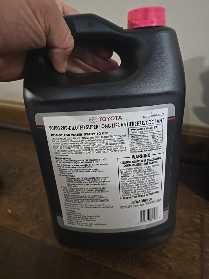 2 Pack OEM Toyota Lexus Super Long Life Pink Antifreeze Coolant 50/50 ...