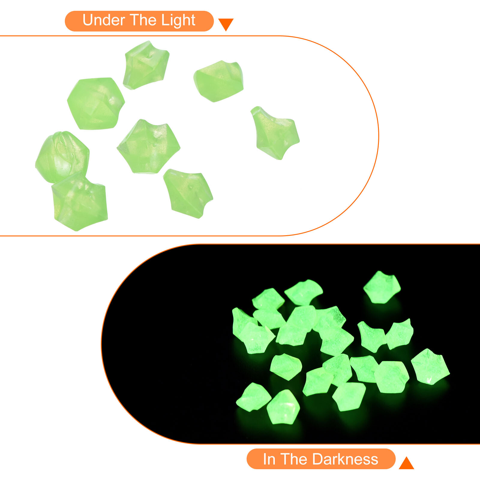 300pcs Glow Rocks 8-10mm Decoration Pebbles Luminous Stones Decor Dark ...