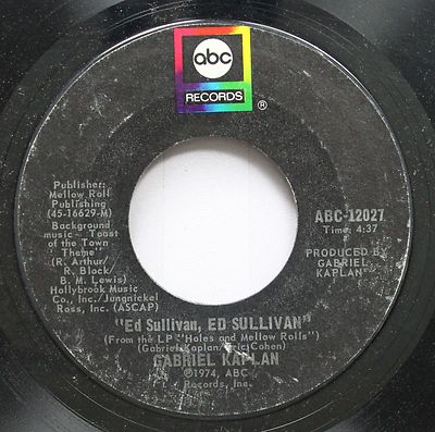 Soundtrack Holes And Mellow Rolls Nm! 45 Gabriel Kaplan - "Ed Sullivan ...
