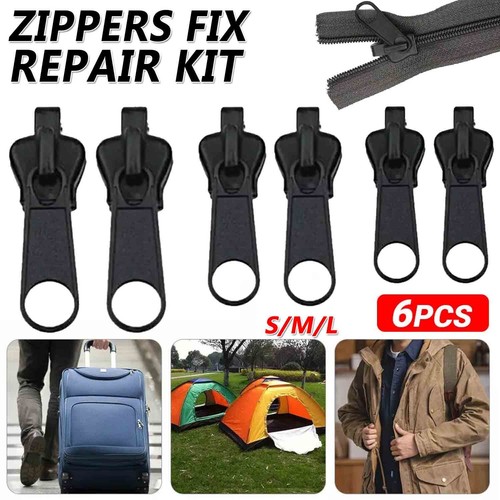Universal Zipper Heads Repair Kit Replacement Instant Zip Slider Zipper ...