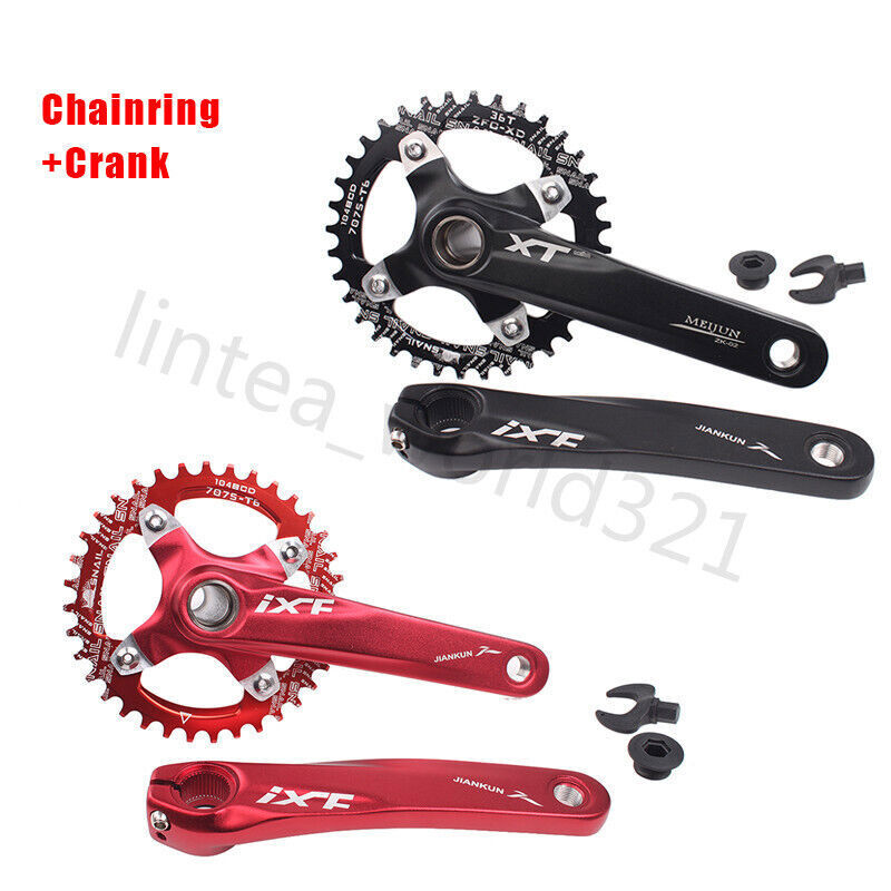 US MTB Bike Crankset BB 104bcd 32-42t Narrow Wide Single Chainring ...