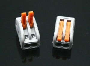 2/3/5/8 way reusable spring lever terminal block cable connector fix ...