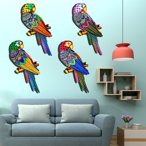 Hand Painted Iron Parrot Decor Charming Addition to For Garden or Home ...