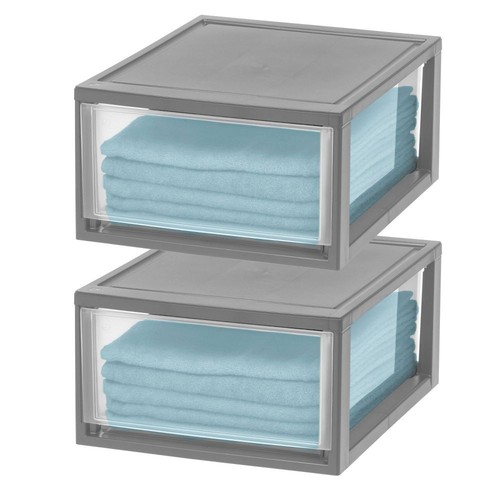 IRIS 29.5qt 2pk Mini Stacking Drawer | eBay