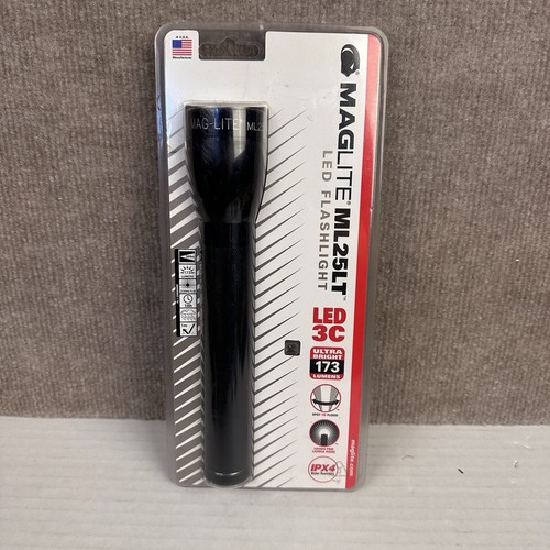 Maglite ML25LT LED Flashlight 3 C Cell 173 Lumens Black Metal S3016 ...