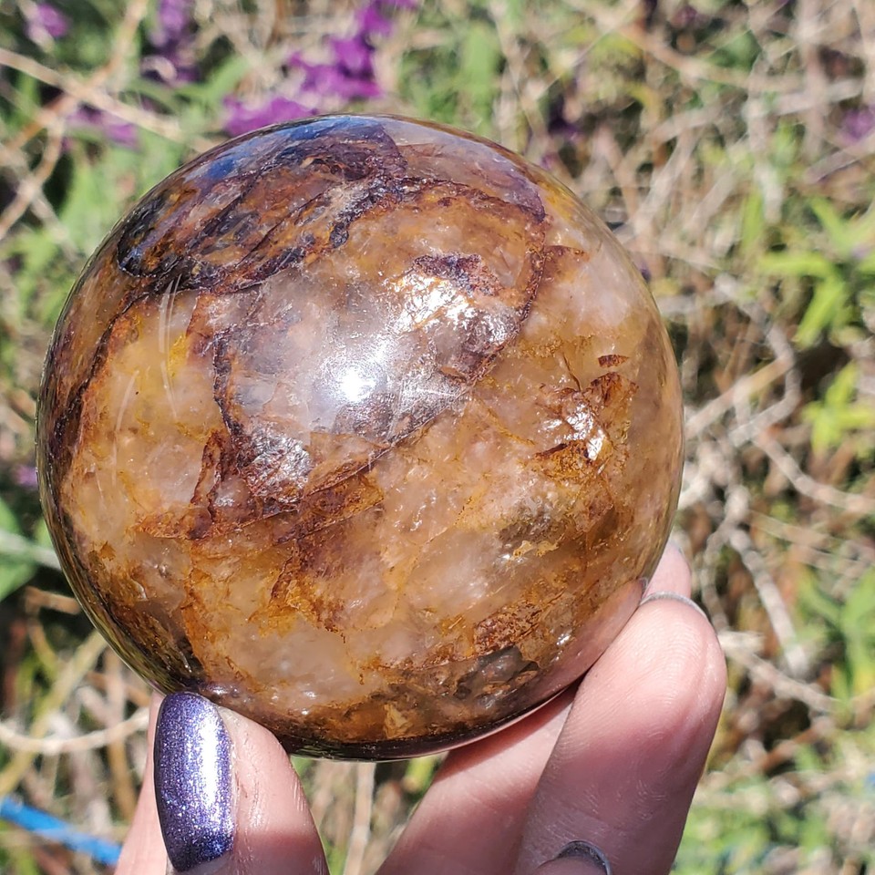 Golden Healer Sparkly Quartz Sphere Healing Crystal 360 grams 64mm | eBay