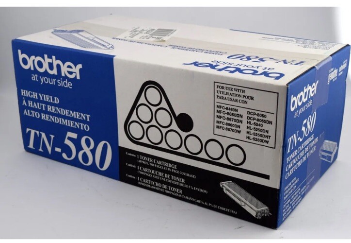 Brother TN580 | TN-580 Black Toner Cartridge Brand New Factory Sealed ...