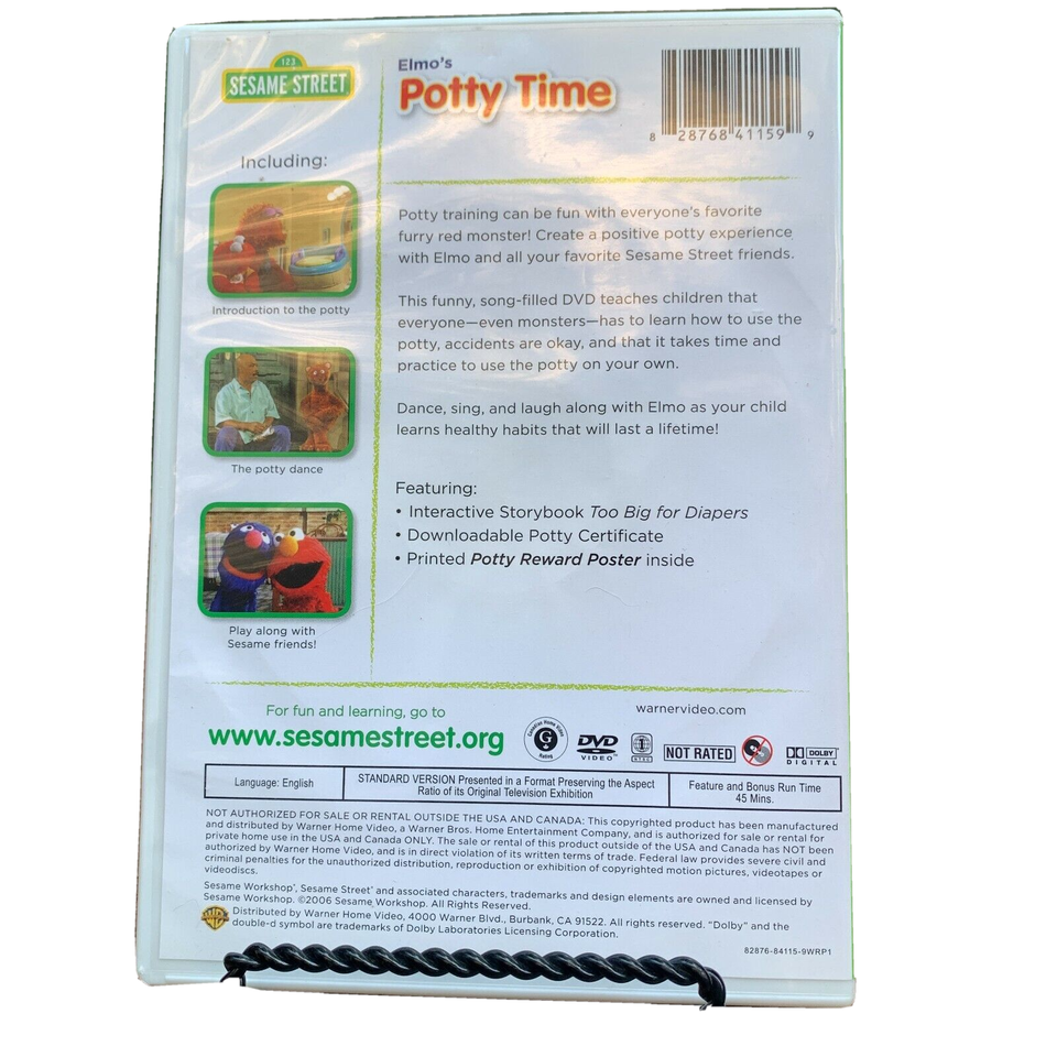 ELMO'S POTTY TIME DVD SESAME STREET TV MOVIE EDUCATIONAL LEARNING ...
