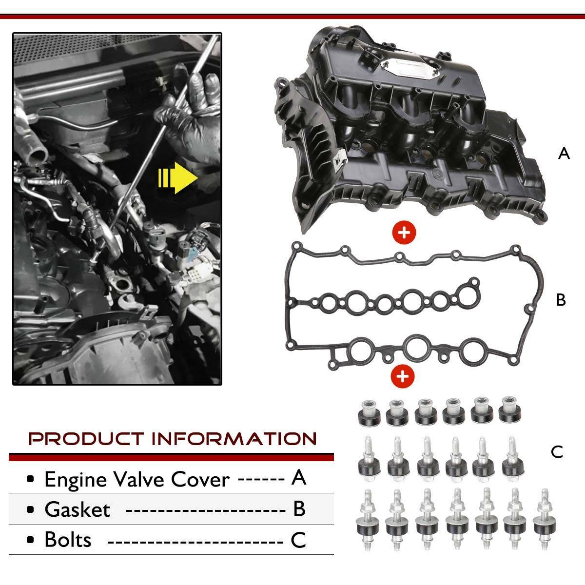 Inlet Manifold Rocker Cover Left for Jaguar XF XJ 2009-On 3.0D LR105956 ...