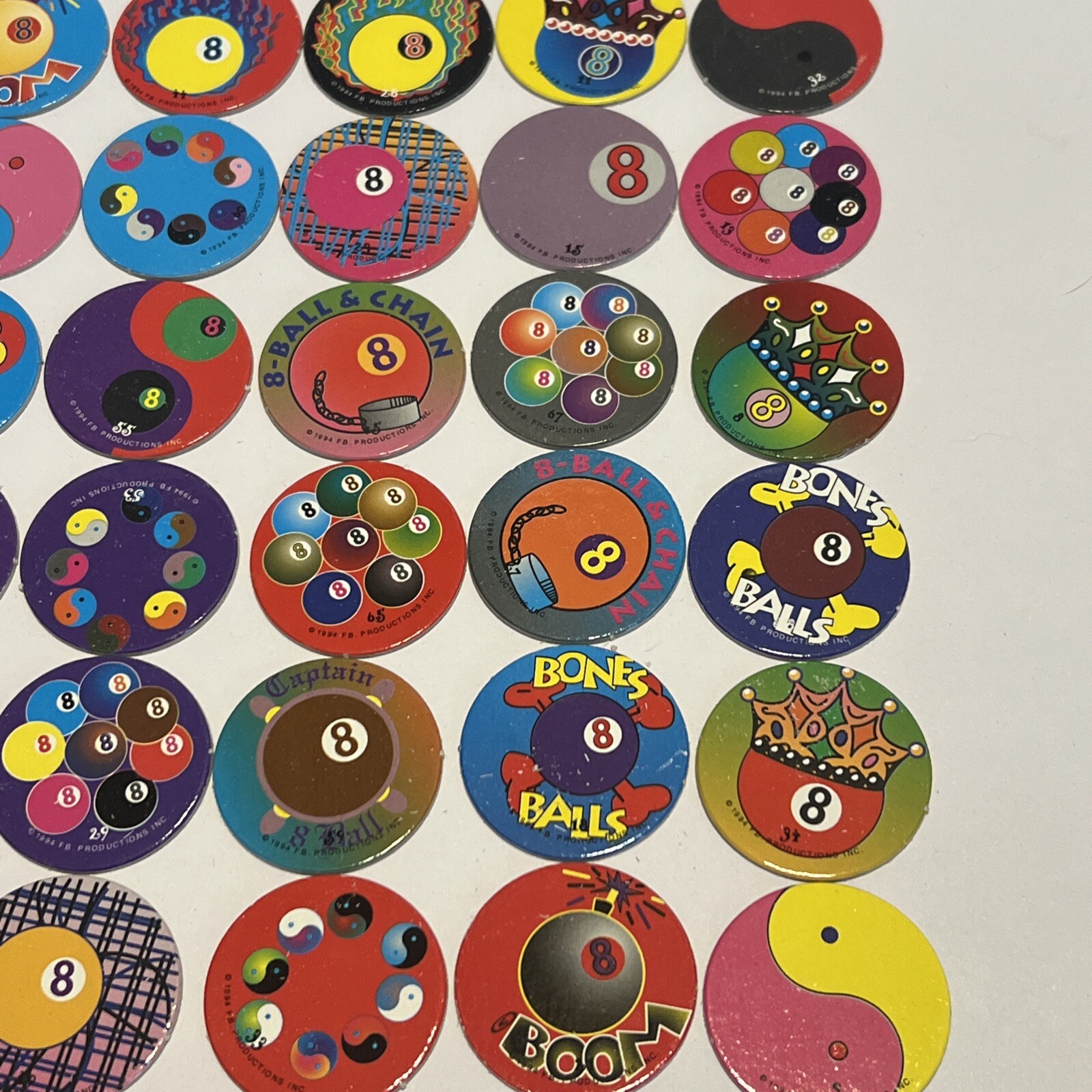 Vintage 1994 Pogs 8 Ball Lot 30 No Duplicates Bottle Caps Game | eBay