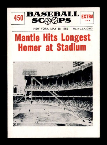 1961 NuCard Scoops #450 Mickey Mantle (Longest homer) NM X3170055 | eBay