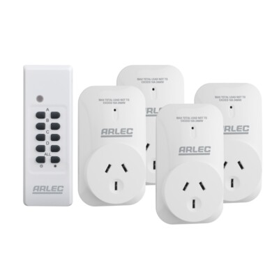 Kambrook / Arlec Remote Powerpoint Switch Controller 4pc Kit. Save ...