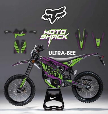 Graphics Kit for Sur-Ron Ultra Bee FOX Surron Wrap Sticker Green Purple ...