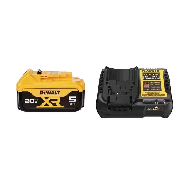 DeWalt DCB205-2C 20V MAX XR Premium Lithium-Ion 5Ah Starter Kit for ...
