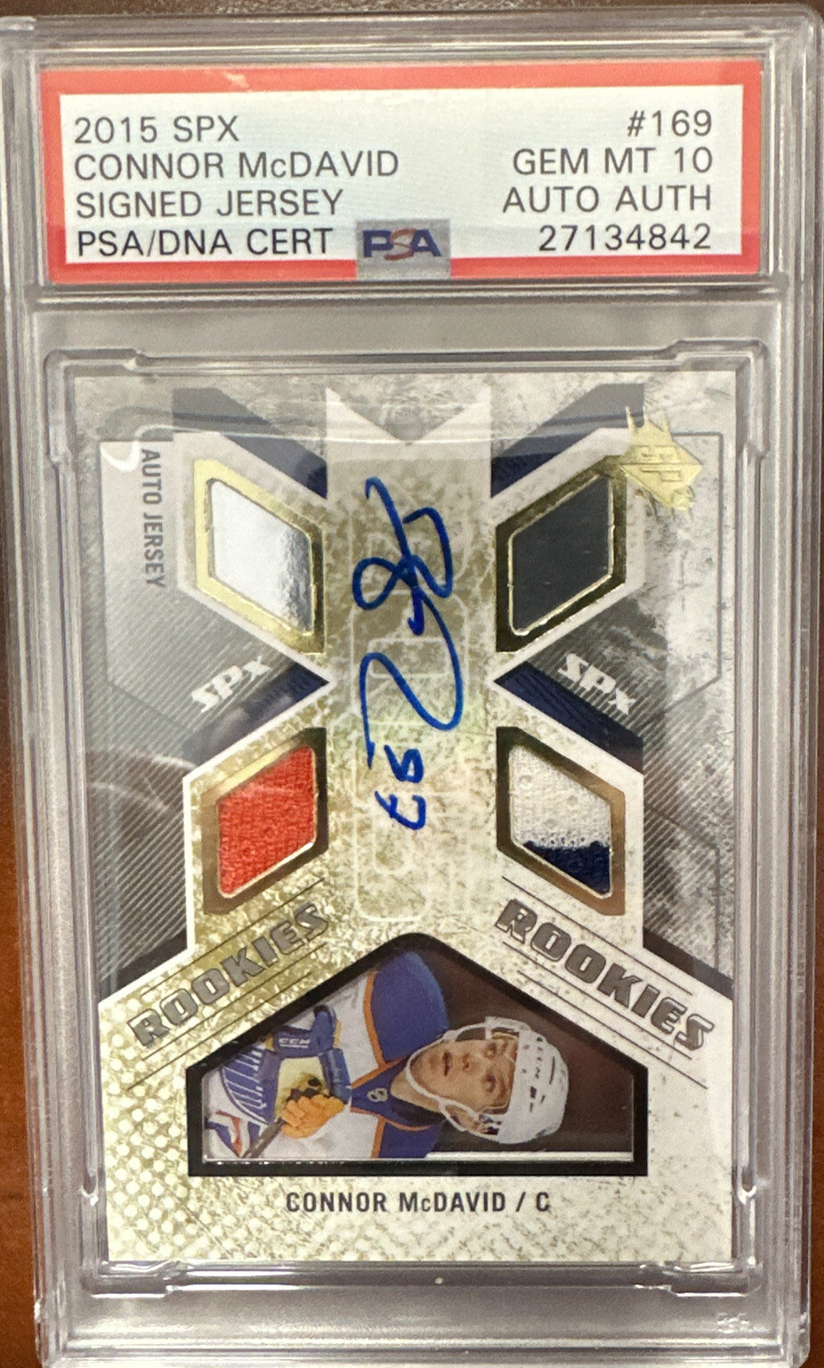2015-16 SPX Connor McDAVID Rookie Patch Auto 3-Color RPA Jersey AUTO ...