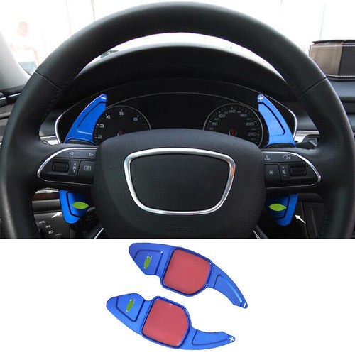 Fit For Audi Q3 2013-2018 Blue Aluminum Steering Wheel Shift Paddle ...