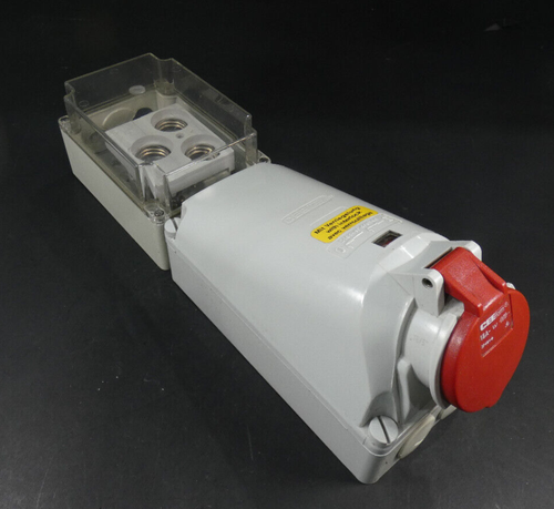 CEEform Wandsteckdose 16A-6h 220/380V | 5 polig | Sicherungskasten + 3 ...