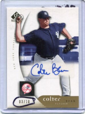 2005 SP Authentic - COLTER BEAN - Gold Autograph #114 - YANKEES #d 3/10 ...