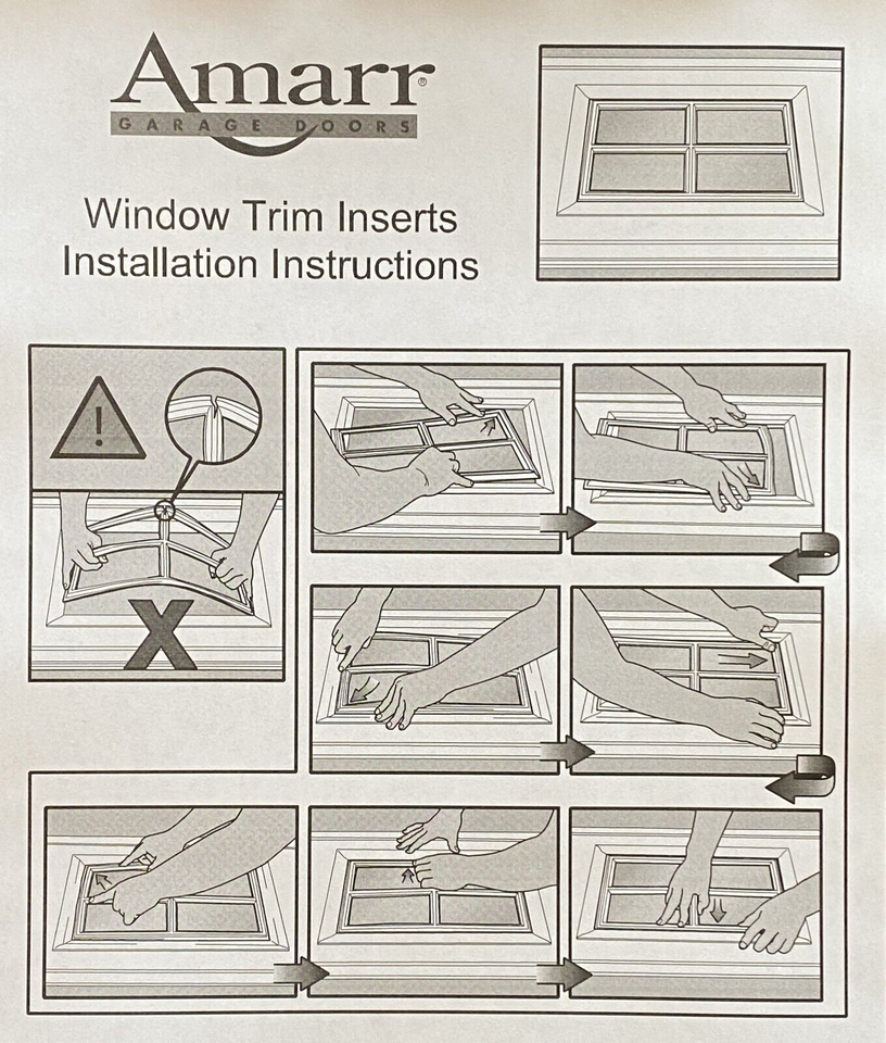 Amarr Stockton Replacement Insert for Garage Door Window Trim Short ...