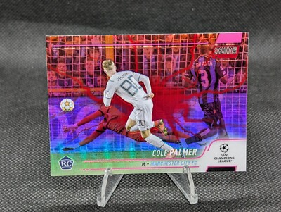 2021-22 Topps Stadium Club Chrome UEFA Soccer Cole Palmer card pink red ...