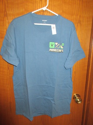 Old Navy Minecraft ™ T Shirt Size XL Tall Why So Blue Short Sleeve Blue ...