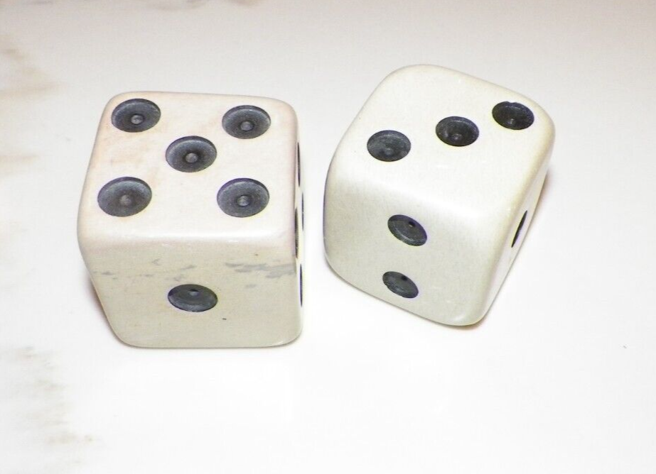 VINTAGE PAIR (2) POTTERY DICE 2" | eBay