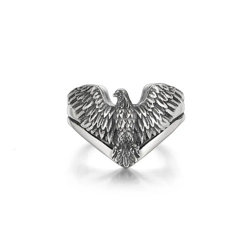 3D Eagle Men's Ring S925 Sterling Silver Hawk Ring for Men Vintage Thai ...