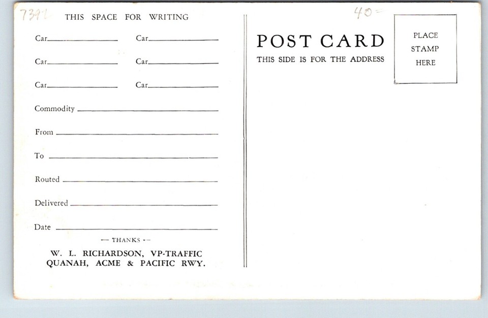 Postcard Texas Quanah Acme & Pacific Railway Co Bridge Trestle ...