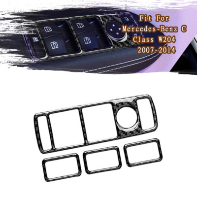 Carbon Fiber Window Lift Switc Panel Trim For Mercedes-Benz C Class ...