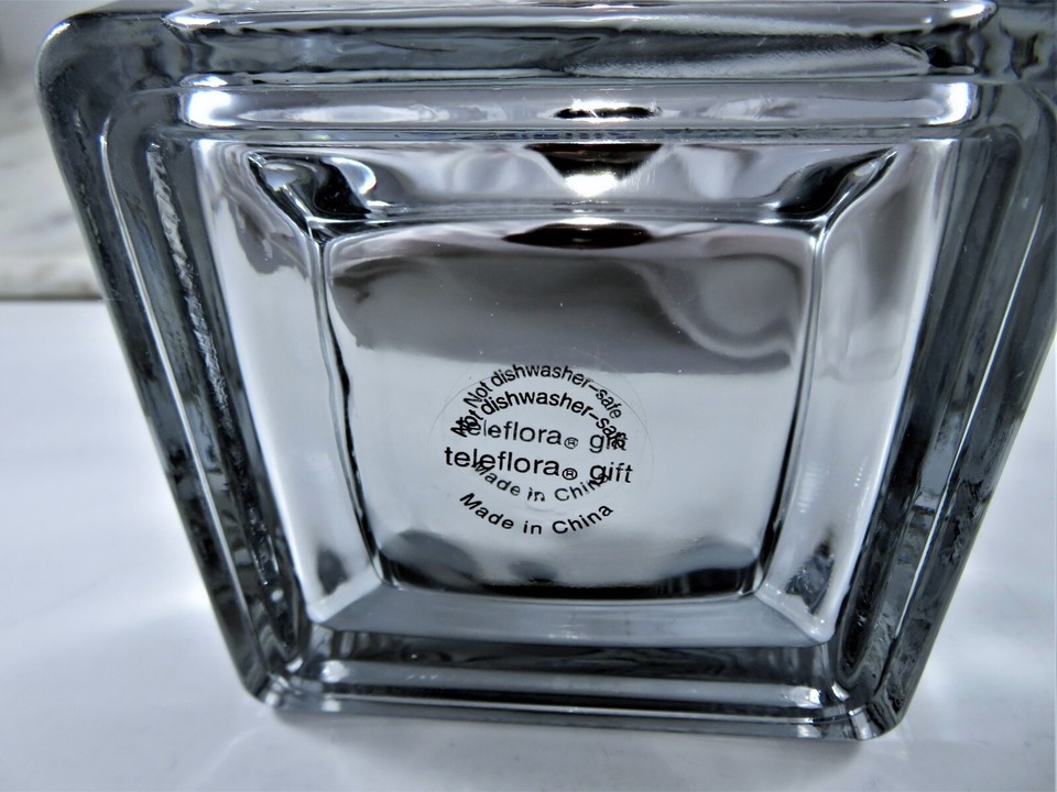 Silver Reflective Glass Cube Vase Sommerso Style 4.75 In High X 3.75 In ...