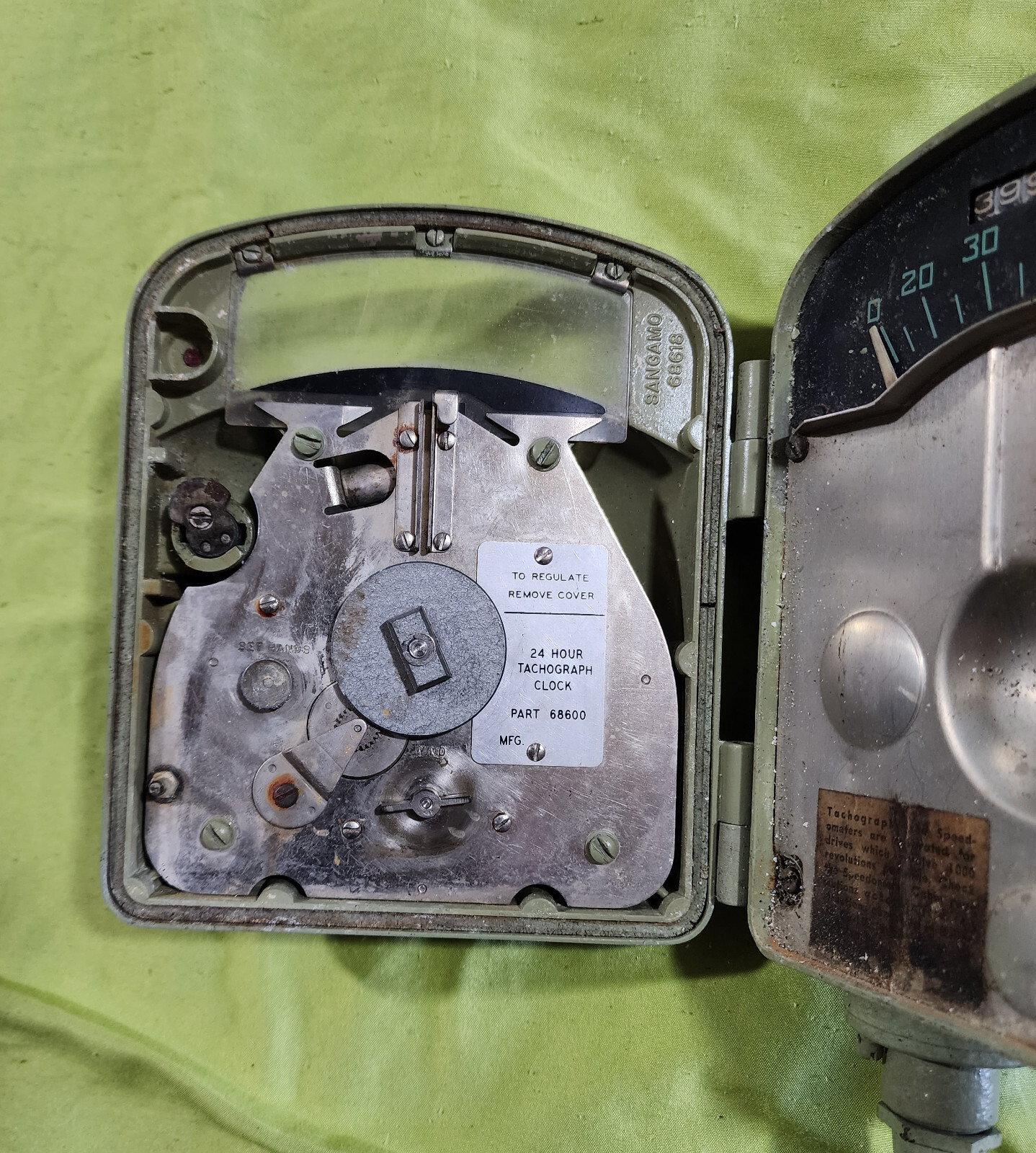 Vintage Sangamo Wagner Tachograph 24 Hour Clock Speedometer | eBay