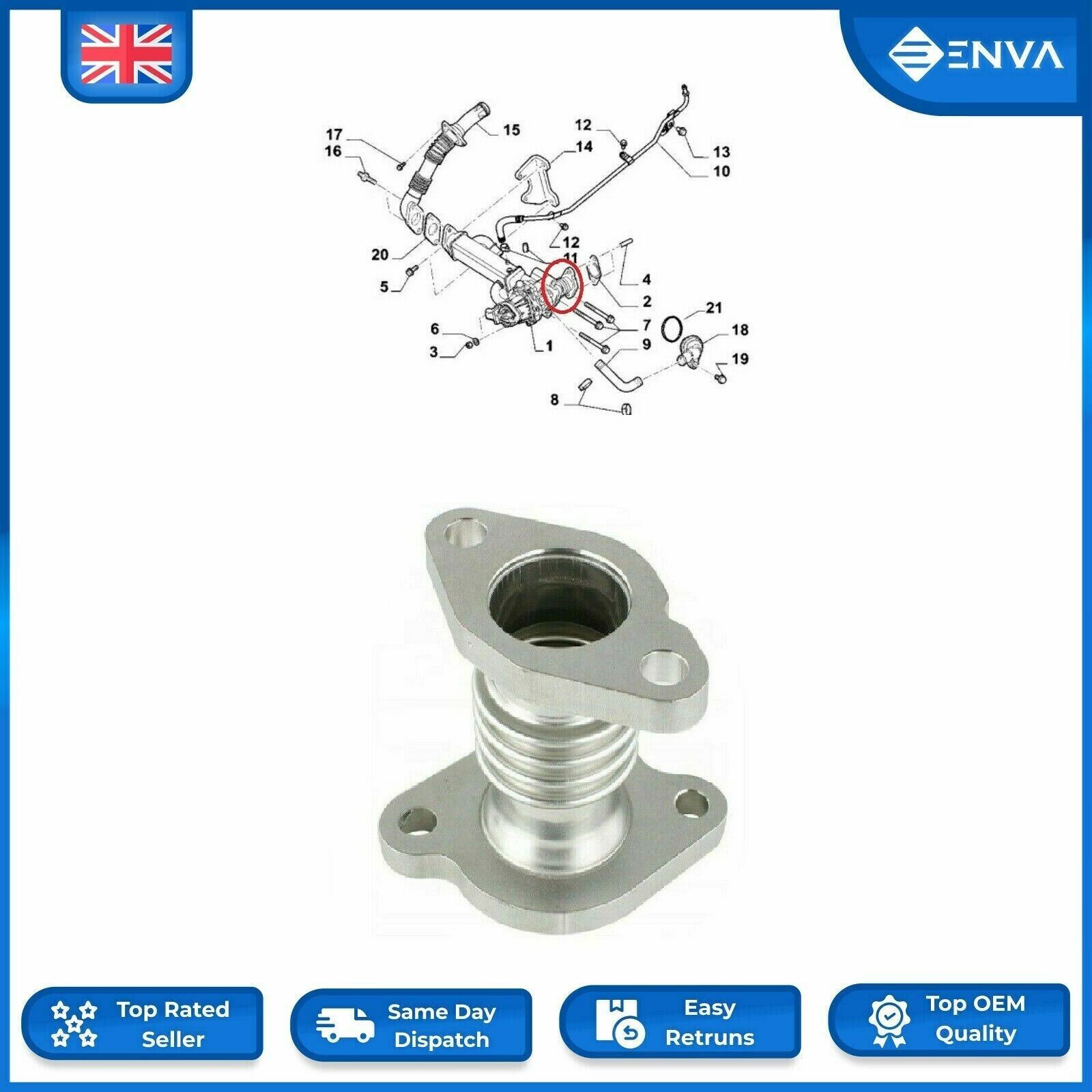 EGR Valve Pipe for Fiat Ducato Peugeot Boxer Citroen Relay 2.3 11-on ...