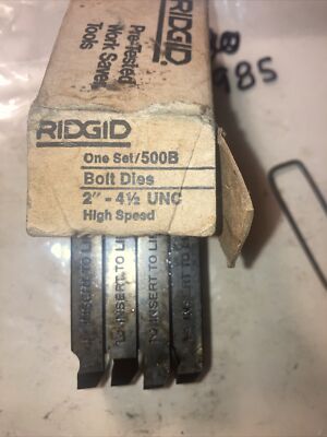Ridgid 48985 High SpeedBolt Dies for 500B, ,532,542 Die Heads, 2"-4 1/2 ...