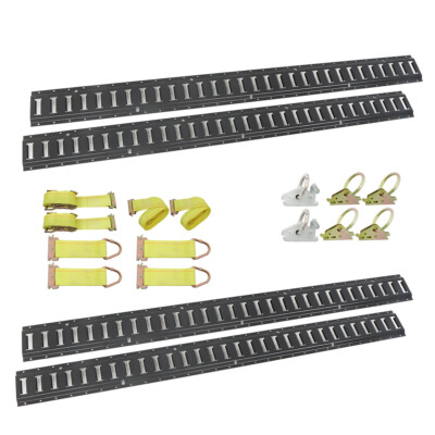 5' E Track Rails Enclosed Cargo w/ Ratchet straps 4x E Track Tie Down ...